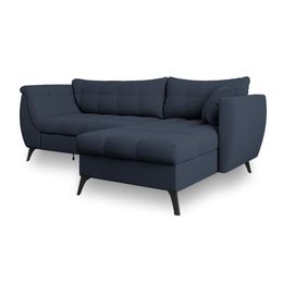 ECKSOFA MOLLIS Blau Geflochtener-Stoff mit Schlaffunktion