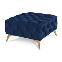 HOCKER Chesterfield Whitby Marineblau Samt mit goldenen F&uuml;&szlig;en