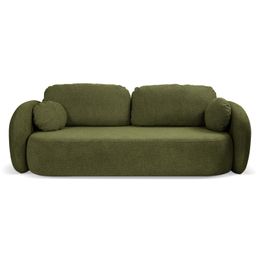 BETTSOFA AMICO Gr&uuml;n Geflochtener Stoff mit Schlaffunktion
