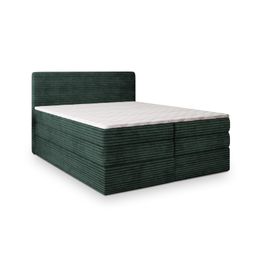 BOXSPRINGBETT LUNERA 180x200 cm mit Matratze und Topper - Gr&uuml;n