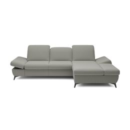 ECKSOFA FELICE R-S Grau Geflochtener Stoff mit Schlaffunktion