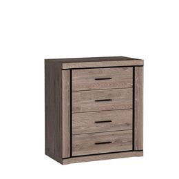 KOMMODE MALAGA 80,5/91/45cm mit 4 Schubladen T&uuml;ren Braun