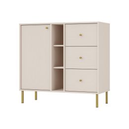 KOMMODE TORINO 100/95/41 cm mit 3 Schubladen 1 T&uuml;ren Beige
