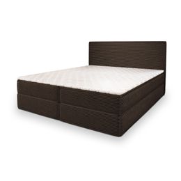 BOXBETT PELLIO 180x200 cm mit Matratze und Topper - Braun