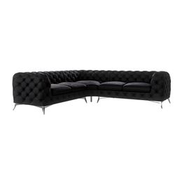 ECKSOFA Chesterfield Laura Schwarz Samt