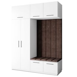 GARDEROBENSCHRANK REMA 180/240/60 cm Modern Garderobe-Set Wei&szlig;
