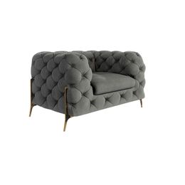 CHESTERFIELD-SESSEL Lexi Grau Samt