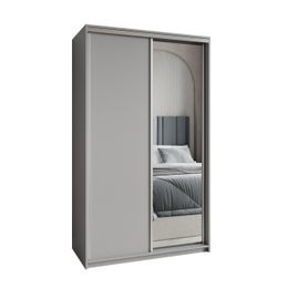 SCHWEBET&Uuml;RENSCHRANK TAVI 120/205/60 cm 2-t&uuml;rig mit Spiegel Graphitfarben