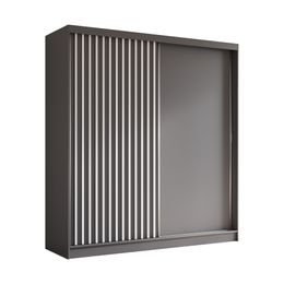 SCHWEBET&Uuml;RENSCHRANK LAMELLO 200/216/61 cm 2-t&uuml;rig Grau