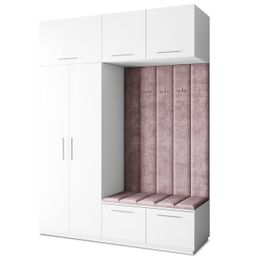GARDEROBENSCHRANK REMA 180/240/60 cm Modern Garderobe-Set Wei&szlig;