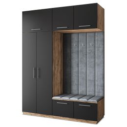 GARDEROBENSCHRANK REMA 180/240/60 cm Modern Garderobe-Set Eiche Lefkas