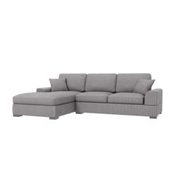 ECKSOFA Saga Hellgrau Cord