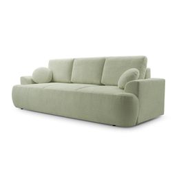 BETTSOFA FILO Gr&uuml;n Bucle-Stoff mit Schlaffunktion
