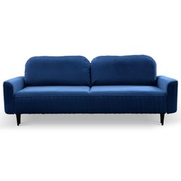 BETTSOFA FILO Blau Velours-Stoff mit Schlaffunktion