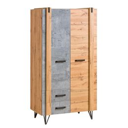 DREHT&Uuml;RENSCHRANK BRANDO 90,1/187,1/55,3cm 2-t&uuml;rig Eiche Wotan