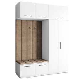 GARDEROBENSCHRANK REMA 180/240/60 cm Modern Garderobe-Set Wei&szlig;