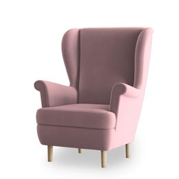SESSEL LENTIO Ohrensessel Polstersessel, Rosa