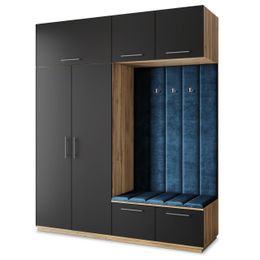 GARDEROBENSCHRANK REMA 200/240/60 cm Modern Garderobe-Set Eiche Wotan