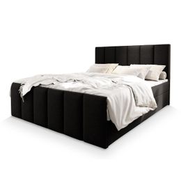 BOXBETT LAGO 140x200 cm mit Matratze und Topper - Schwarz