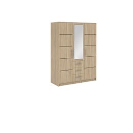 DREHT&Uuml;RENSCHRANK ELISE 147/200/57,5 cm 3-t&uuml;rig mit Spiegel Sonoma Eiche