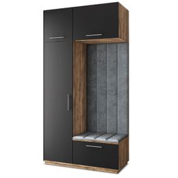 GARDEROBENSCHRANK REMA 120/240/60 cm Modern Garderobe-Set Eiche Lefkas