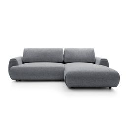 ECKSOFA ZEST Grau Geflochtener Stoff mit Schlaffunktion