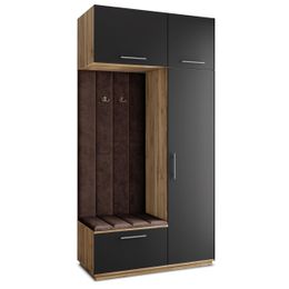 GARDEROBENSCHRANK REMA 120/240/60 cm Modern Garderobe-Set Eiche Wotan