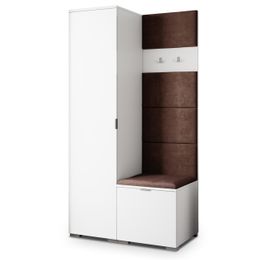 GARDEROBENSCHRANK LORI 95/181/51 cm Modern Garderobe-Set Wei&szlig;