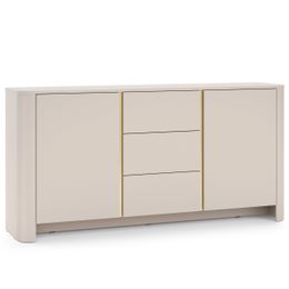SIDEBOARD AVORIO 168/84/39cm mit 3 Schubladen 2 T&uuml;ren Kaschmir