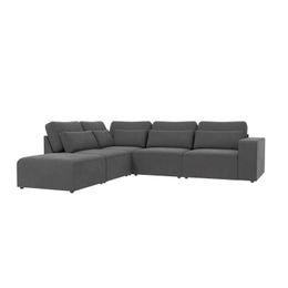 ECKSOFA modularer Leox Grau Samt-Stoff