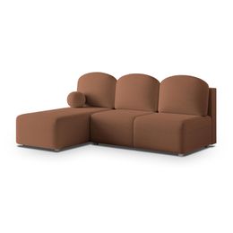ECKSOFA TRAMA Kupferfarben Boucle-Stoff mit Schlaffunktion
