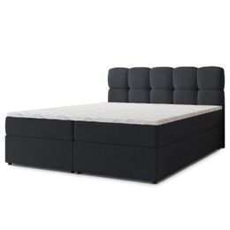 BOXBETT MERU 180x200 cm mit Matratze und Topper - Schwarz