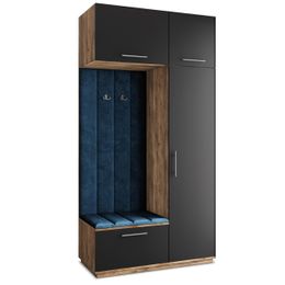 GARDEROBENSCHRANK REMA 120/240/60 cm Modern Garderobe-Set Eiche Lefkas