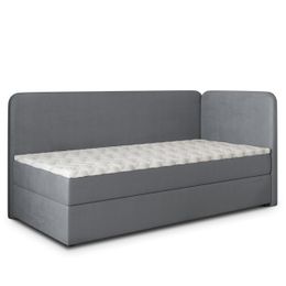 BOXBETT GINA 90x200 cm mit Matratze und Topper, H2+H3 - Grau