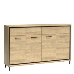 KOMMODE SYNDRA 177,2/101/41cm mit Schubladen 4 T&uuml;ren Eichefarben