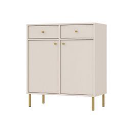 KOMMODE TORINO 84/95/41 cm mit 2 Schubladen 2 T&uuml;ren Beige