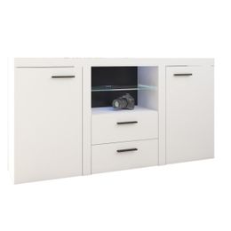 SIDEBOARD RITMO 156x40x82 cm mit 2 Schubladen und 2 T&uuml;ren Wei&szlig;