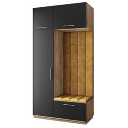 GARDEROBENSCHRANK REMA 120/240/60 cm Modern Garderobe-Set Eiche Wotan