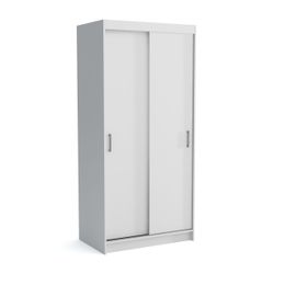 SCHWEBET&Uuml;RENSCHRANK NICOLA 100/215/60 cm 2-t&uuml;rig mit Spiegel Wei&szlig;