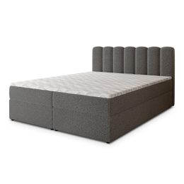 BOXBETT SOLIA 160x200 cm mit Matratze und Topper, H2+H3 - Grau