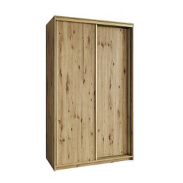 SCHWEBET&Uuml;RENSCHRANK NISSE 120/205/60 cm 2-t&uuml;rig Eiche Artisan