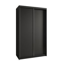 SCHWEBET&Uuml;RENSCHRANK NISSE 120/205/60 cm 2-t&uuml;rig Schwarz