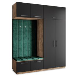 GARDEROBENSCHRANK REMA 200/240/60 cm Modern Garderobe-Set Eiche Lefkas