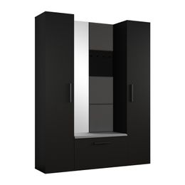 GARDEROBENSCHRANK MODULO 160,6/204/40 cm Modern Garderobe-Set Schwarz