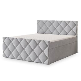 BOXBETT ROVARI 140x200 cm mit Matratze und Topper - Hellgrau