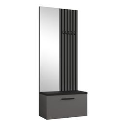 GARDEROBENSCHRANK MODULO 80,6/204/40 cm Modern Garderobe-Set Grau