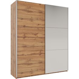 SCHWEBET&Uuml;RENSCHRANK ORIANNA 200/244/65 cm 2-t&uuml;rig mit Spiegel Eiche Wotan