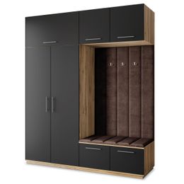 GARDEROBENSCHRANK REMA 200/240/60 cm Modern Garderobe-Set Eiche Wotan
