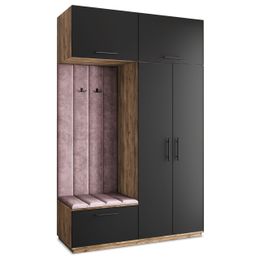 GARDEROBENSCHRANK REMA 150/240/60 cm Modern Garderobe-Set Eiche Lefkas