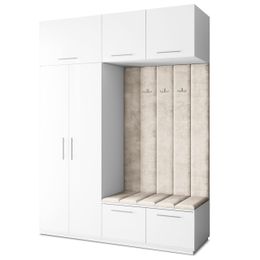 GARDEROBENSCHRANK REMA 180/240/60 cm Modern Wei&szlig;